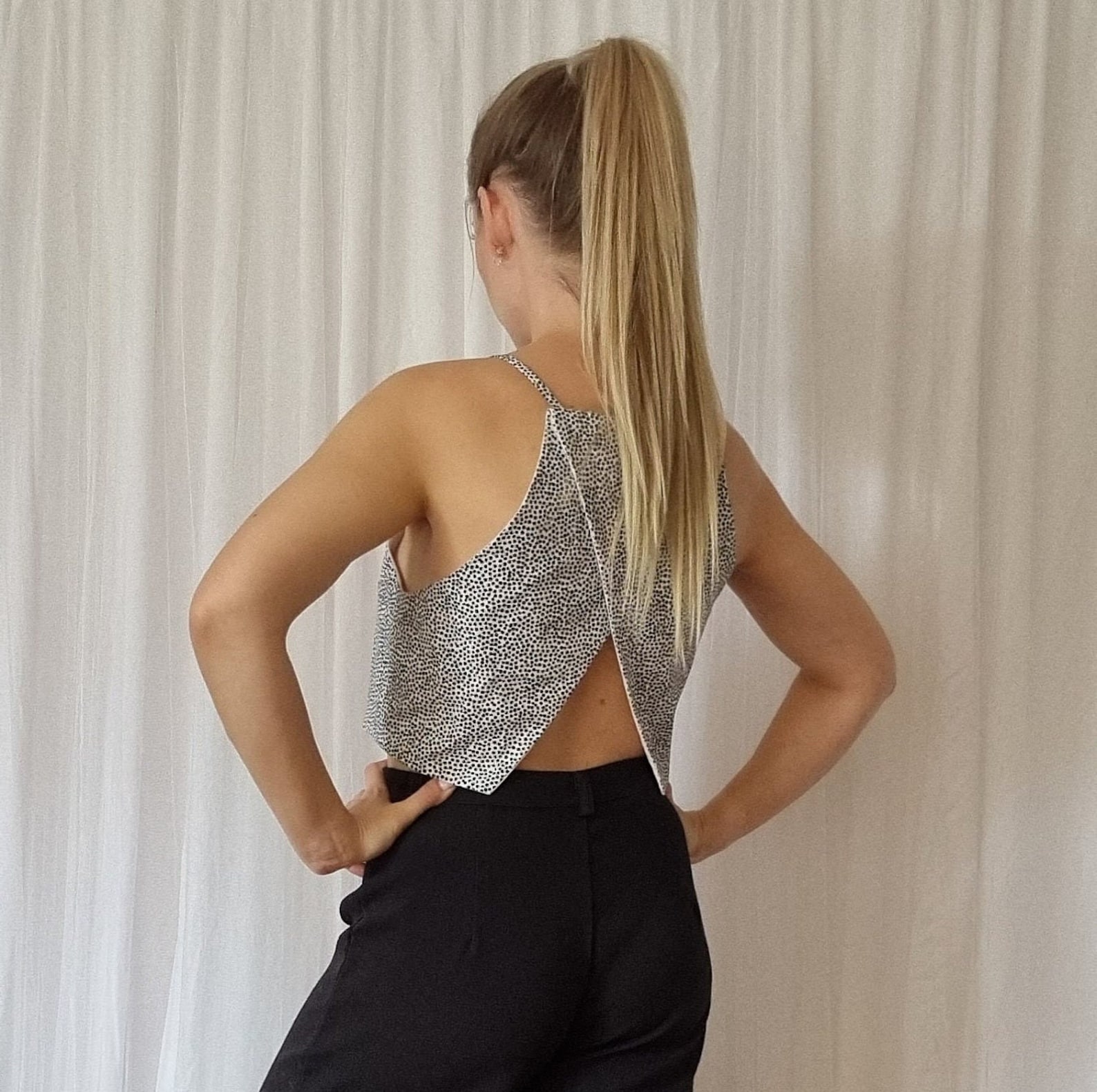 Sewing Pattern Open Back Crop Top Digital PDF File - Etsy