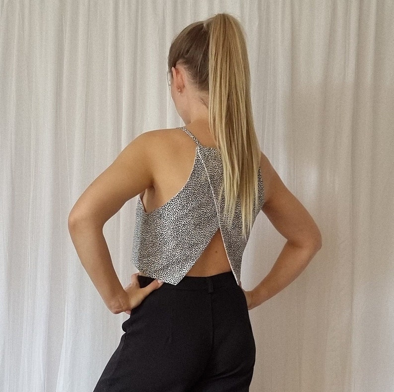 Sewing Pattern Open Back Crop Top Digital PDF File - Etsy