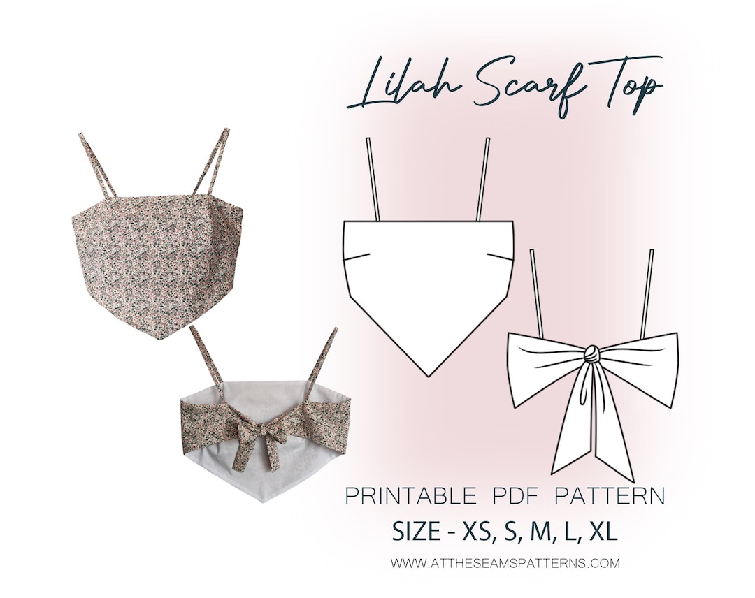 Sewing Pattern | Scarf Tie Back Top | Digital PDF File, Instant ...