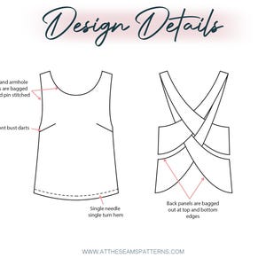 Sewing Pattern | Taylor Cross Back Top | Digital PDF File, Instant ...