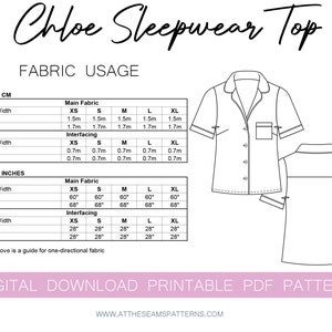 Pj Sewing Pattern | Classic Summer Pyjama Summer Set | Digital PDF File ...