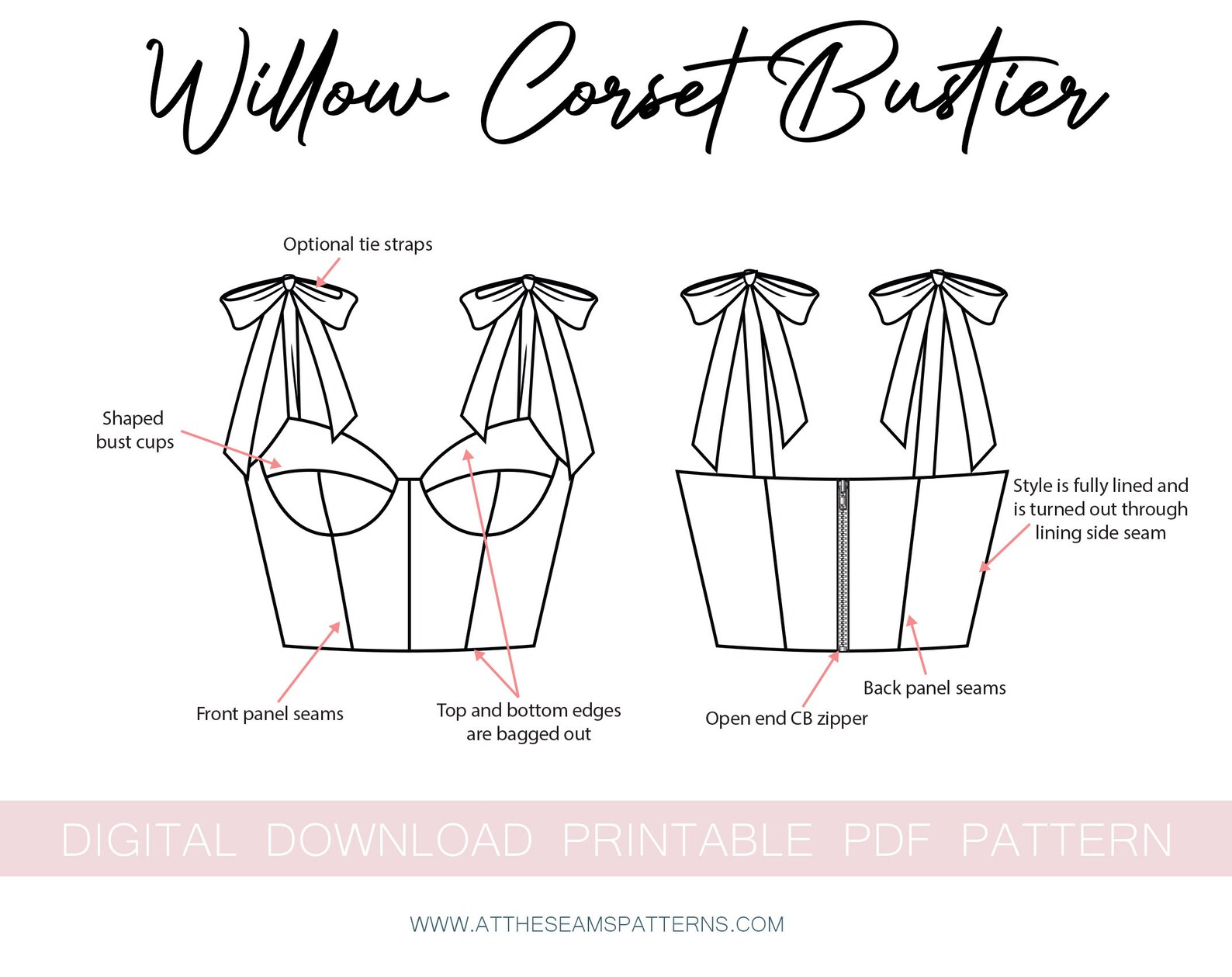 Sewing Pattern Sweetheart Bustier Strapless Bodice Digital - Etsy
