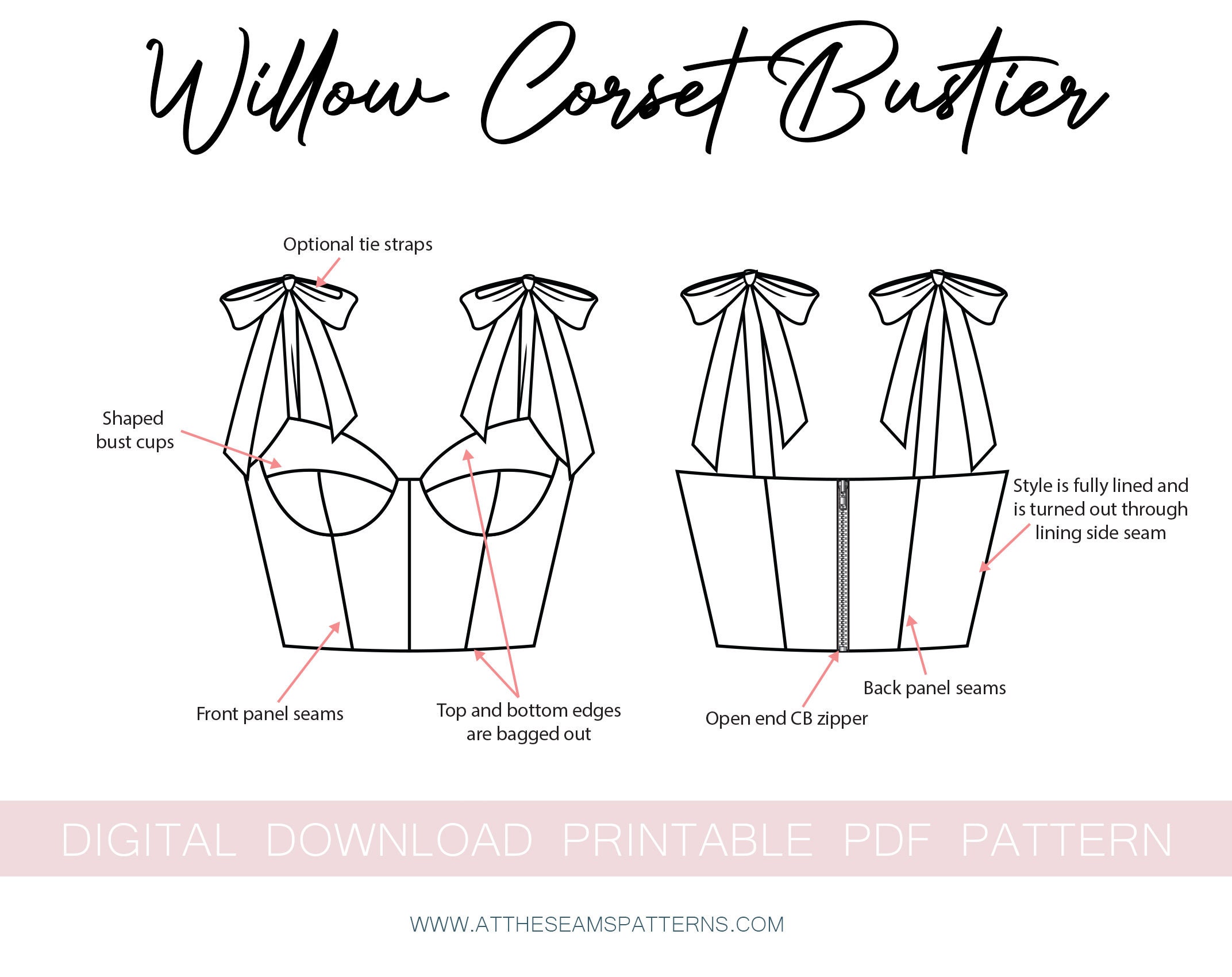 Sewing Pattern Sweetheart Bustier Strapless Bodice Digital - Etsy