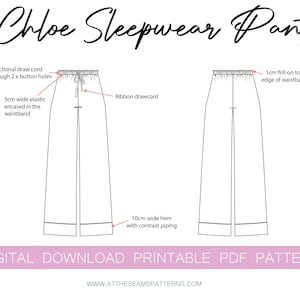 Pj Sewing Pattern | 4 Piece Classic Pyjama Set | Digital PDF File ...