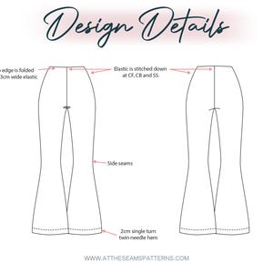 Sewing Pattern | Sara Stretch Flare Pant, High-waisted, Flare-leg ...