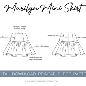 Sewing Pattern Plus Size Mini Skirt With Frill Digital PDF - Etsy