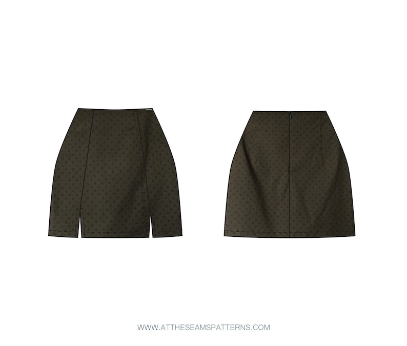 Sewing Pattern | Ella Basic Mini Skirt With Splits | Digital PDF File ...