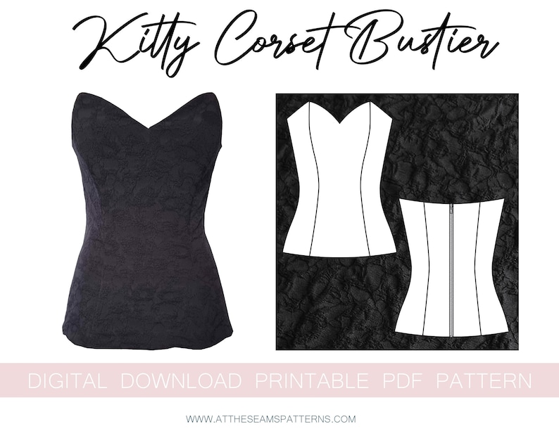 Sewing Pattern Sweetheart Corset Bustier Digital PDF File - Etsy