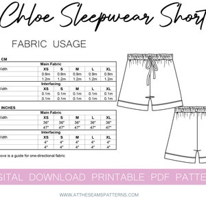 Pj Sewing Pattern | Classic Summer Pyjama Summer Set | Digital PDF File ...
