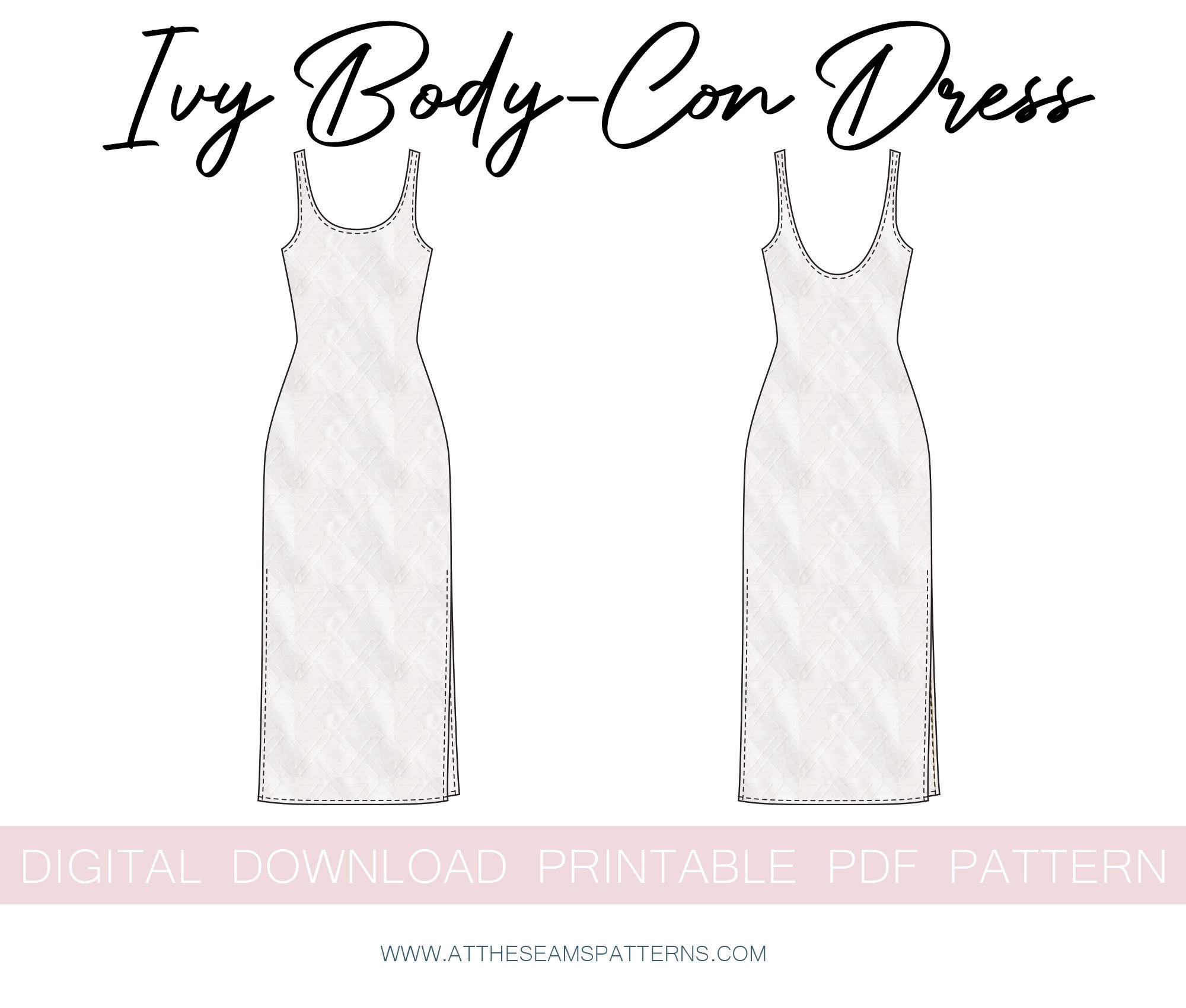 Sewing Pattern | Stretch Fitted Dress, Stretch Dress | Digital PDF File ...