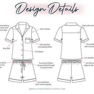 Pj Sewing Pattern | Classic Summer Pyjama Summer Set | Digital PDF File ...