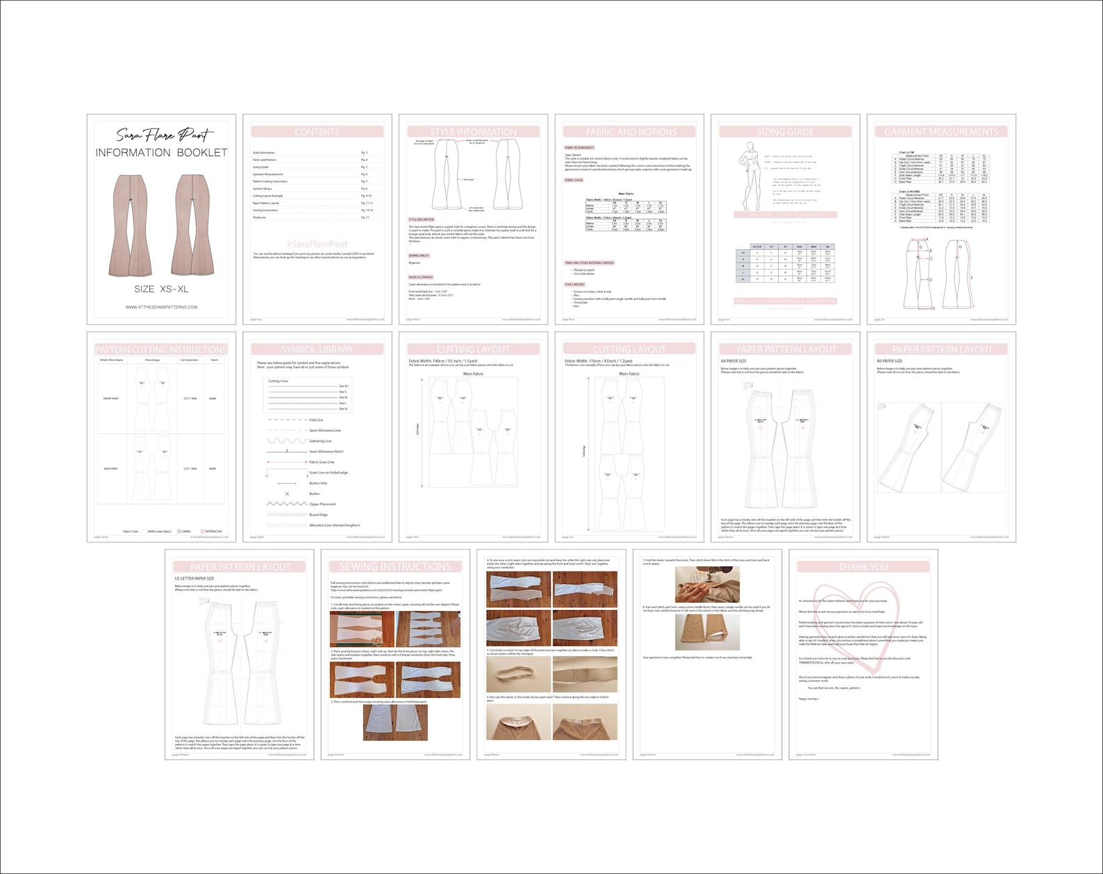 Sewing Pattern | Sara Stretch Flare Pant, High-waisted, Flare-leg ...
