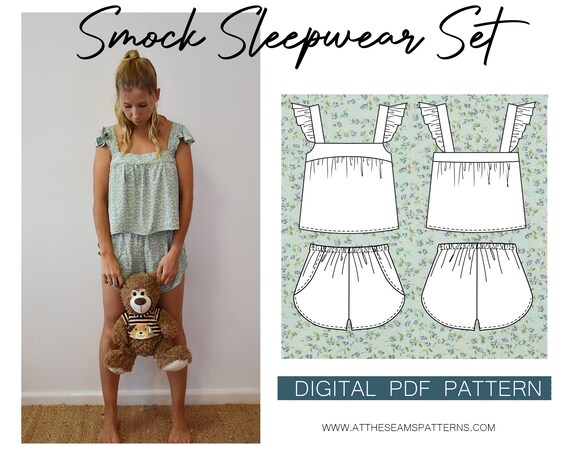 Sewing Pattern Summer Sleepwear Pj Set Digital PDF File - Etsy