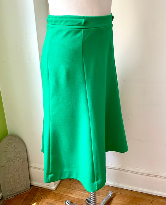 Vintage 1970’s High Waist Fit and Flare Poly Stretch … - Gem