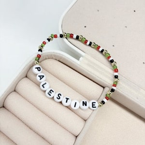 Palestine Flag Bracelet,palestine Beaded Bracelet, Stand With Palestine ...
