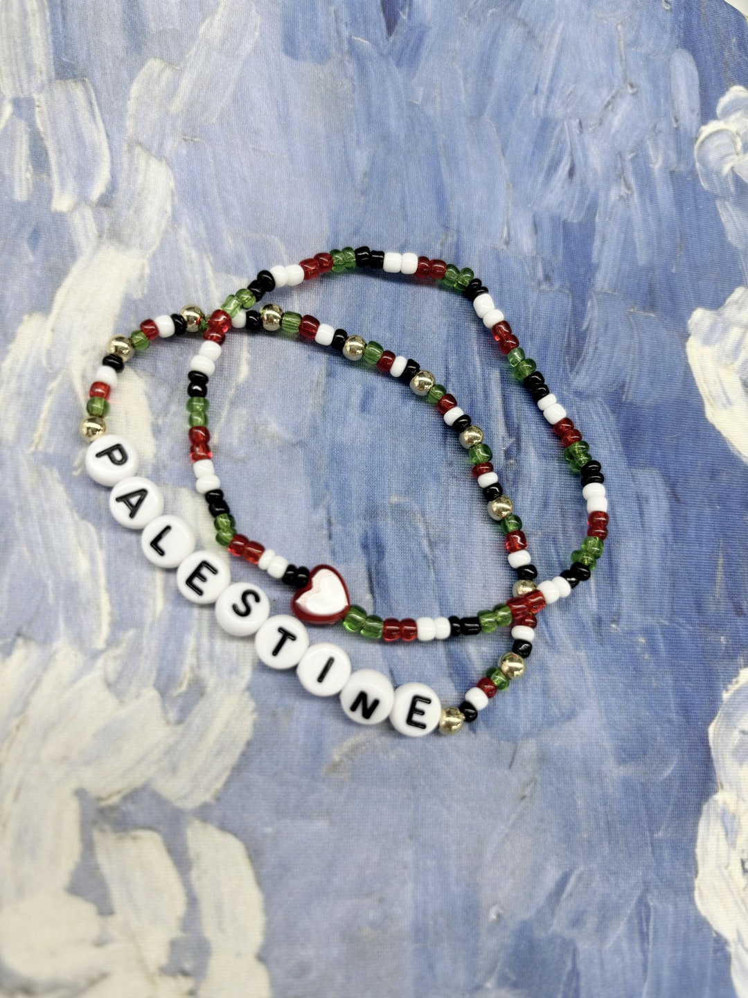 Palestine Flag Bracelet,palestine Beaded Bracelet, Stand With Palestine ...