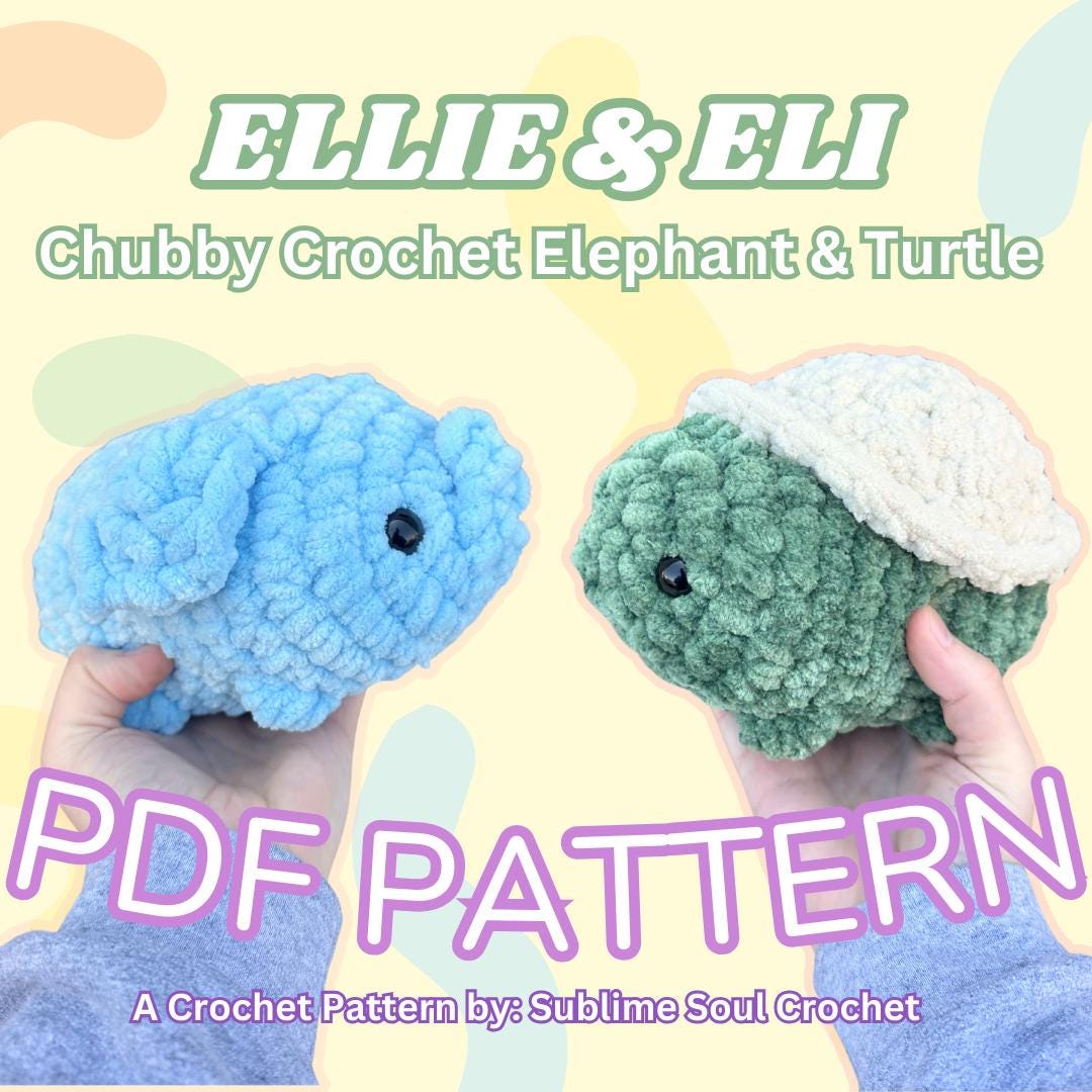 DIGITAL PATTERN ONLY: Ellie the Elephant & Eli the Turtle Crochet ...