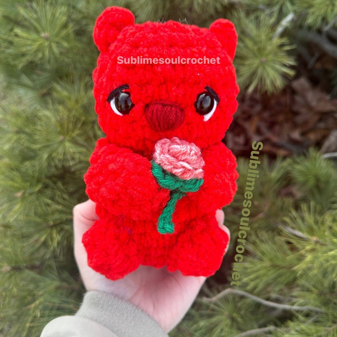 Handmade Crocheted Love Teddy Bear - Etsy