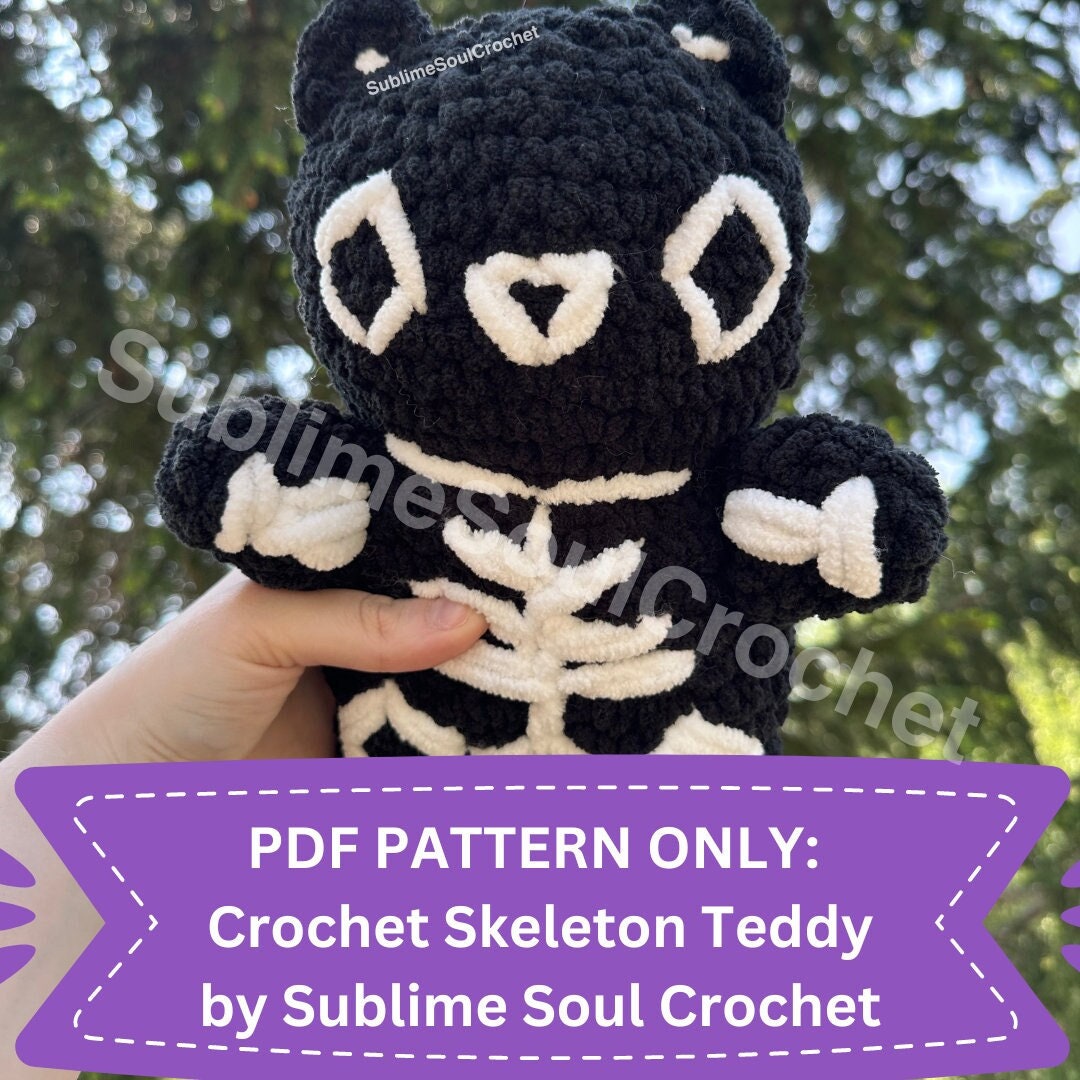 DIGITAL PATTERN ONLY: Crochet Skeleton Teddy Bear Pattern - Etsy