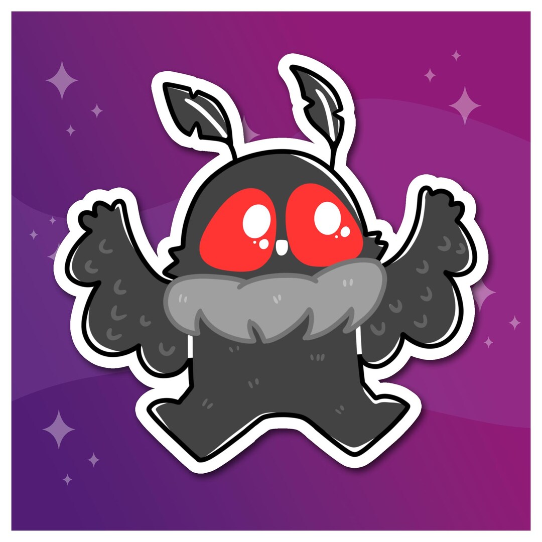 Fluffy Mothman Cryptid Sticker - Etsy