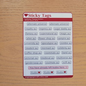 Fanfiction Tag Sticker Sheets - Etsy
