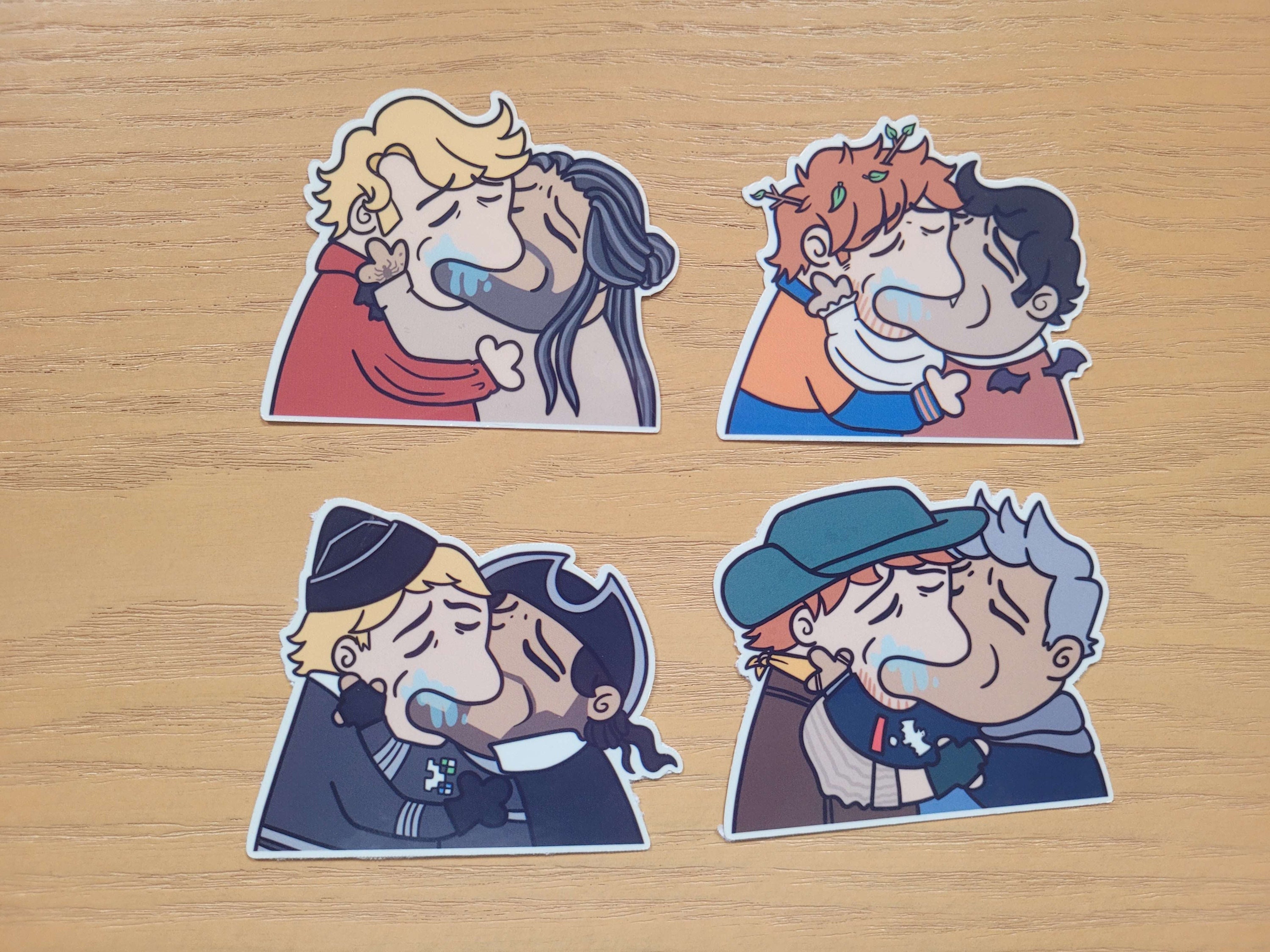 Rhyikaverse Characters Kissing Sloppy Stickers Pirates, Vianton ...
