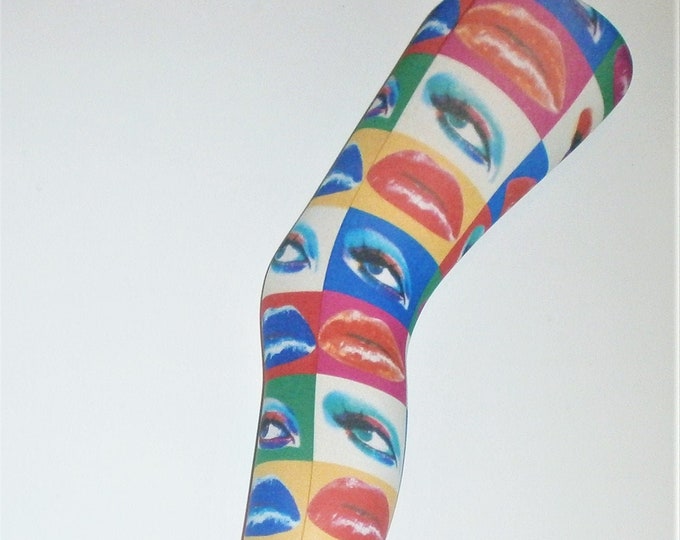 Blue Swirly Printed Tights Festival Funky 60's 70's Alternative ...