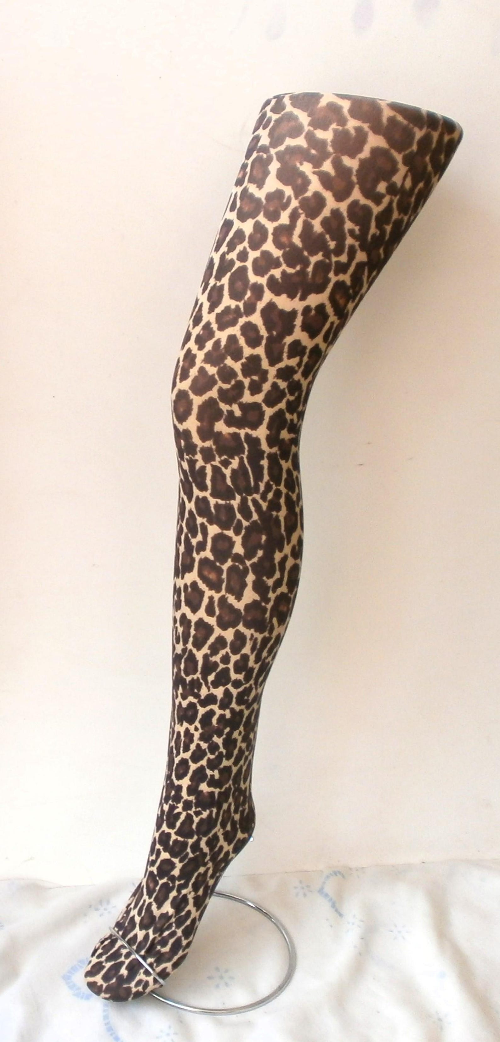 Brown LEOPARD Printed Tights Vintage Alternative Retro 80's 90'S ...