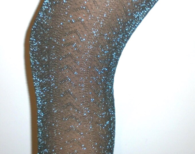 Sparkly Lurex Chevron Tights: Retro Metallic Pantyhose Black - Etsy