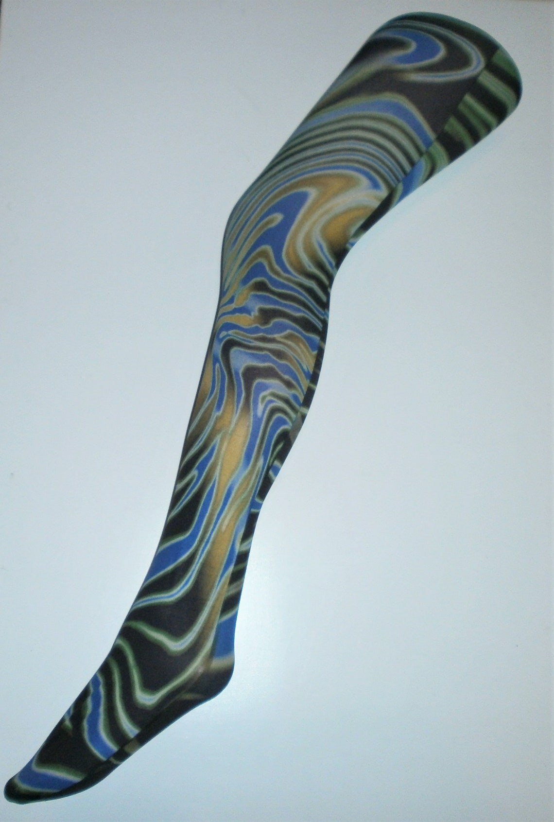 Blue Swirly Printed Tights Festival Funky 60's 70's - Etsy