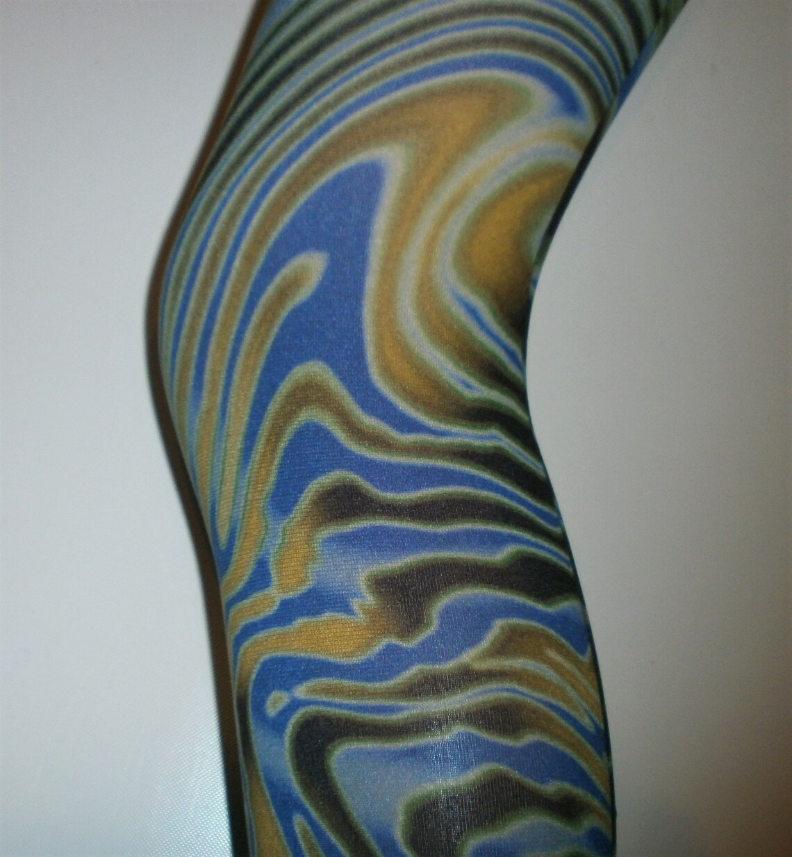 Blue Swirly Printed Tights Festival Funky 60's 70's - Etsy