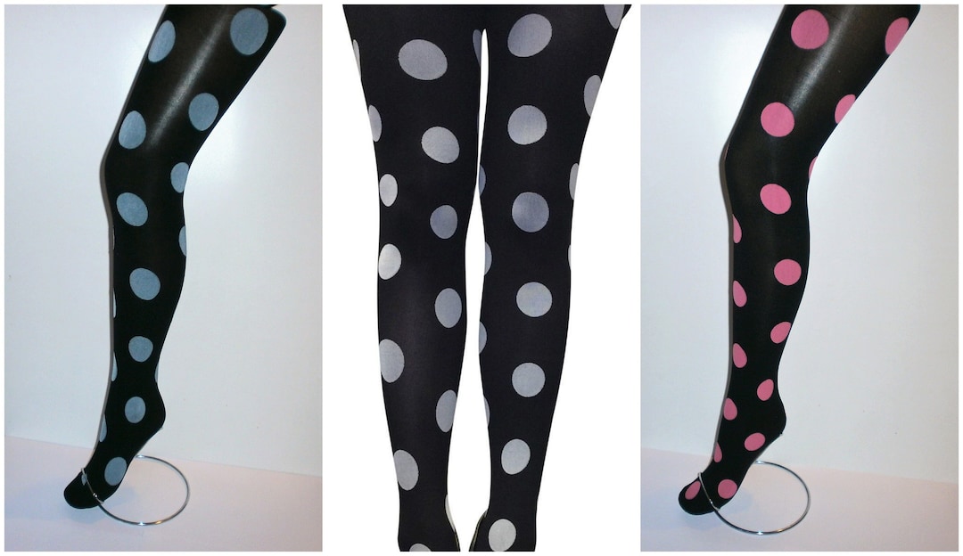 Big Spot Large Polka Dots Tights 80 Denier Thick Pantyhose Funky 60's ...