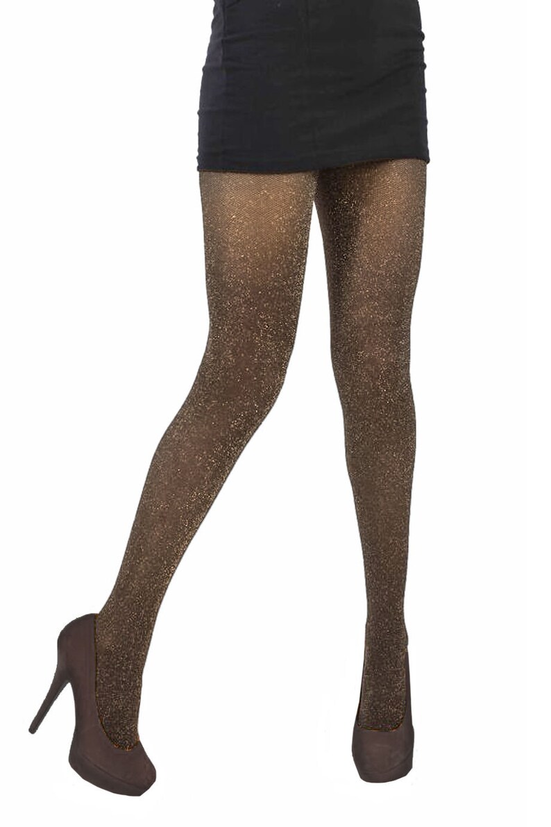 Black Gold Sparkly Lurex Tights Retro Pantyhose 40 DENIER - Etsy
