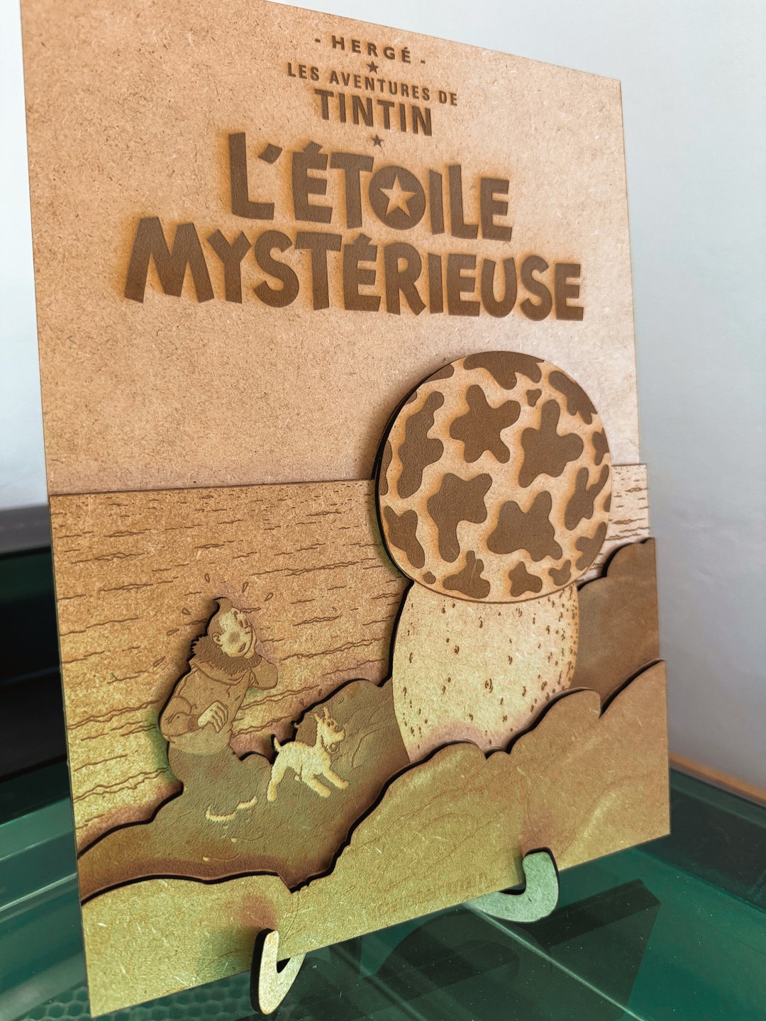 Tintin Cover in Handmade Wood - Etsy