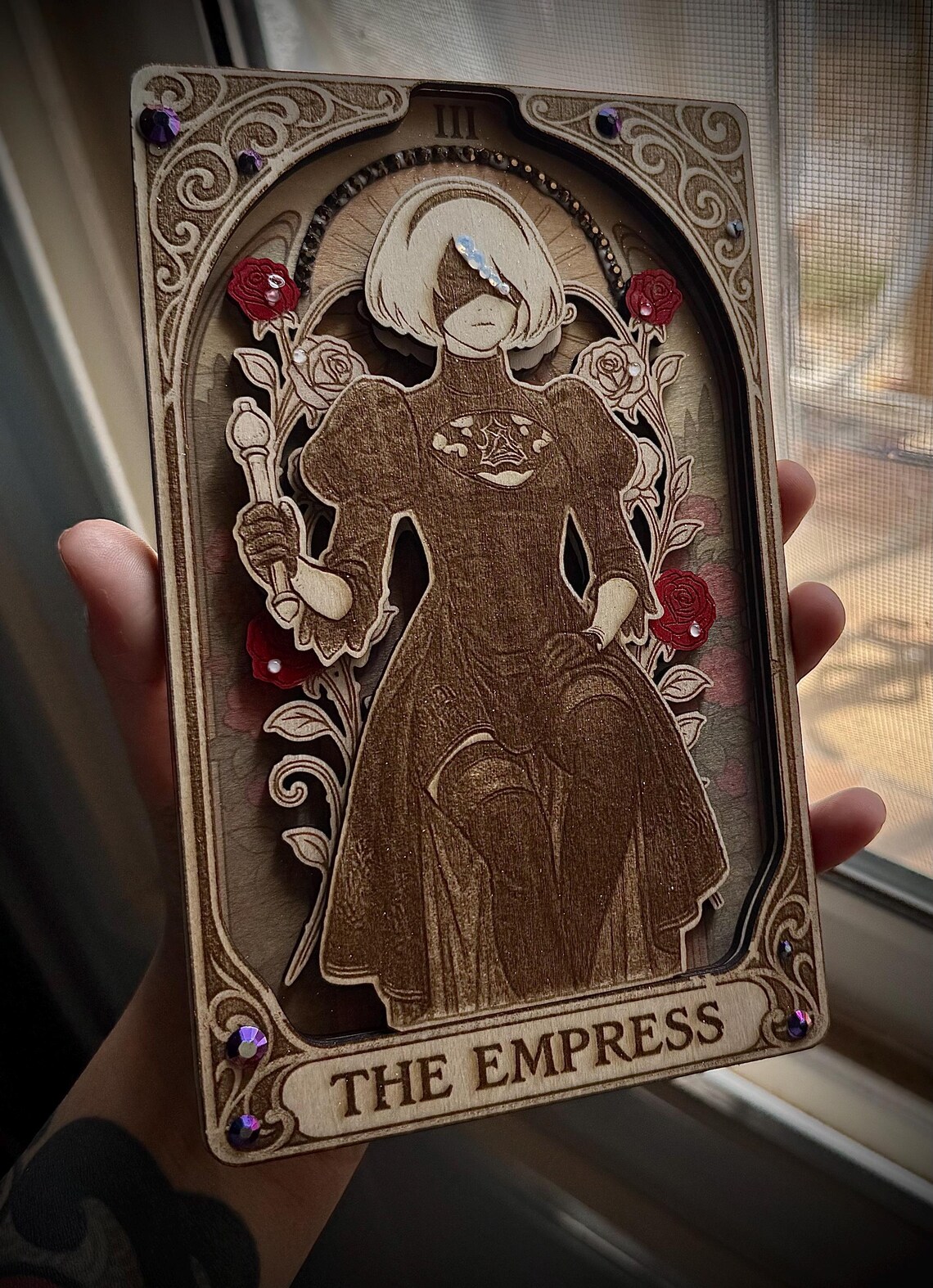 Nier Automata 2B "the Empress" Wooden Tarot Card - Etsy
