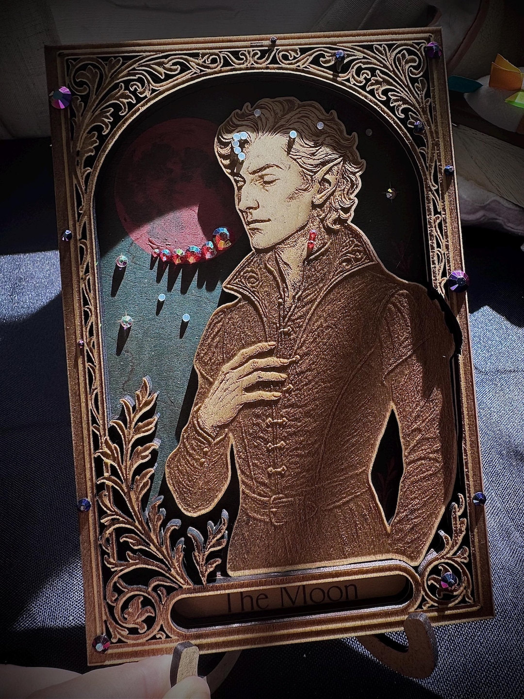 Astarion Baldur’s Gate 3 “the Moon” Wooden Tarot Card - Etsy