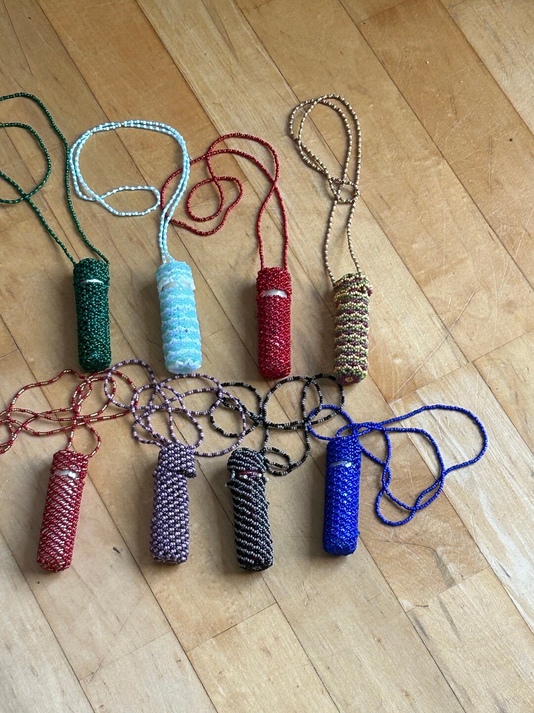 Beaded Necklace. Chapstick/ Lip Balm Holder - Etsy