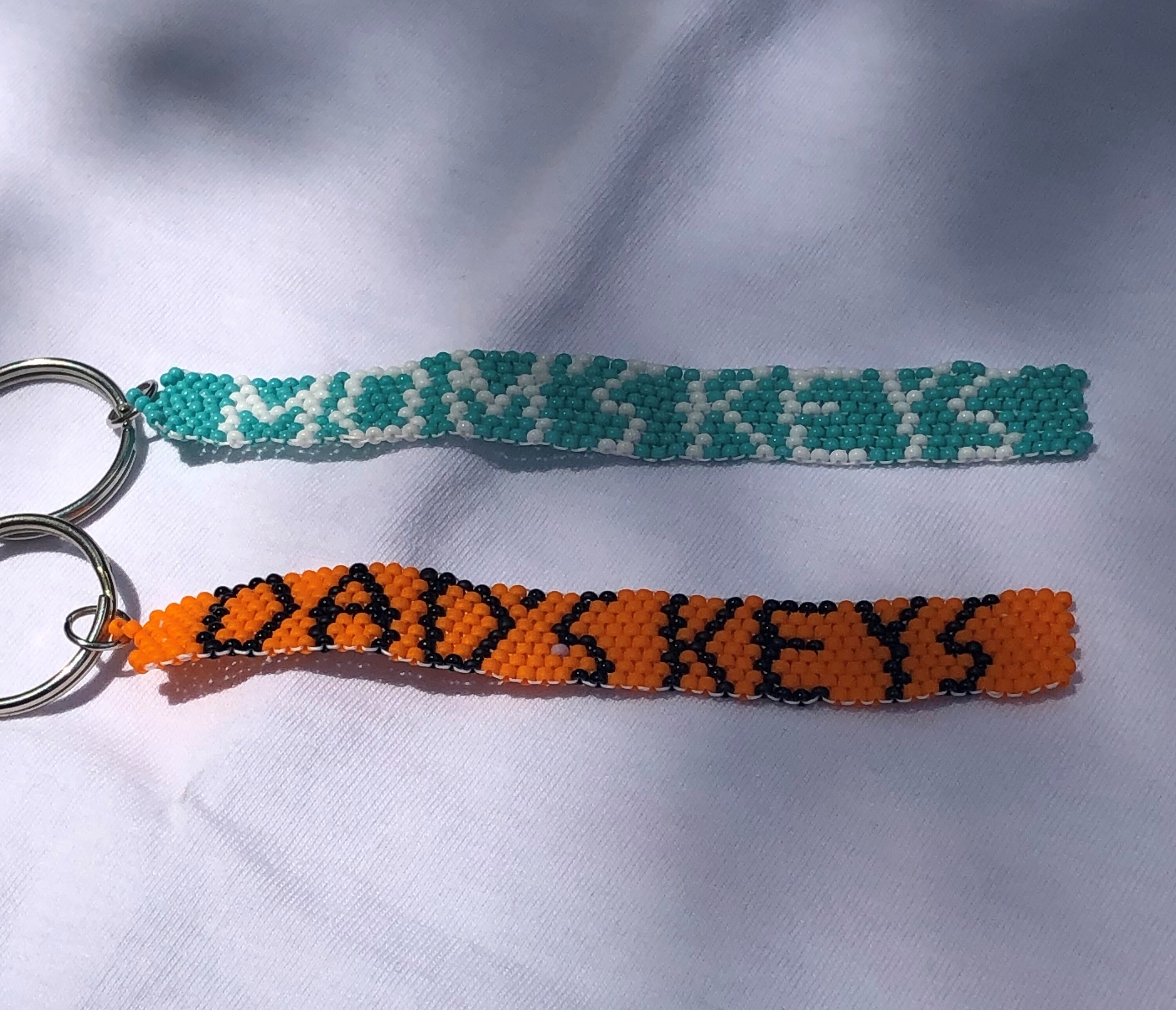 Personalized Mom and Dad Peyote Stitch Beaded Keychains. Many - Etsy
