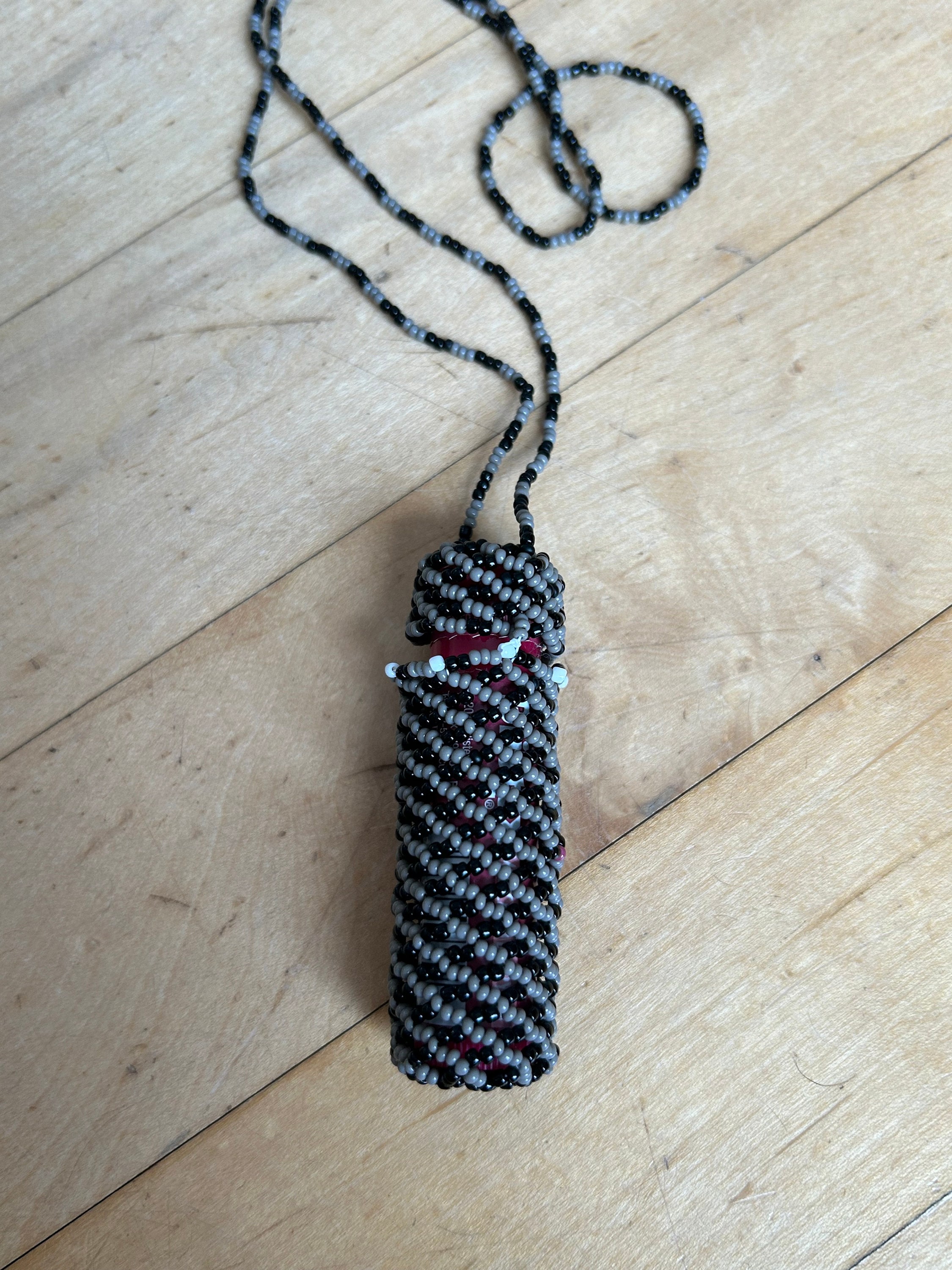 Beaded Necklace. Chapstick/ Lip Balm Holder - Etsy