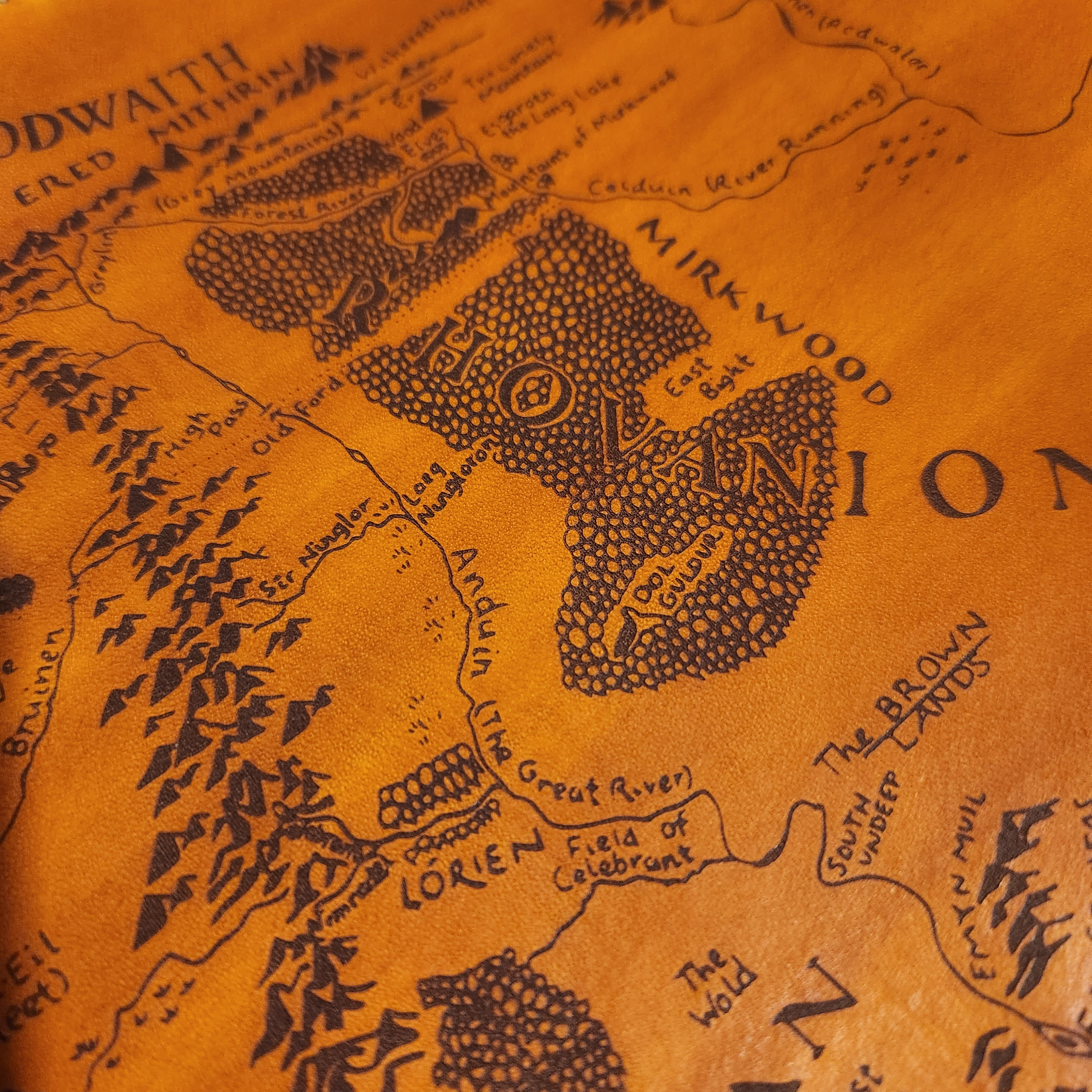Leather Map of Middle Earth - Etsy