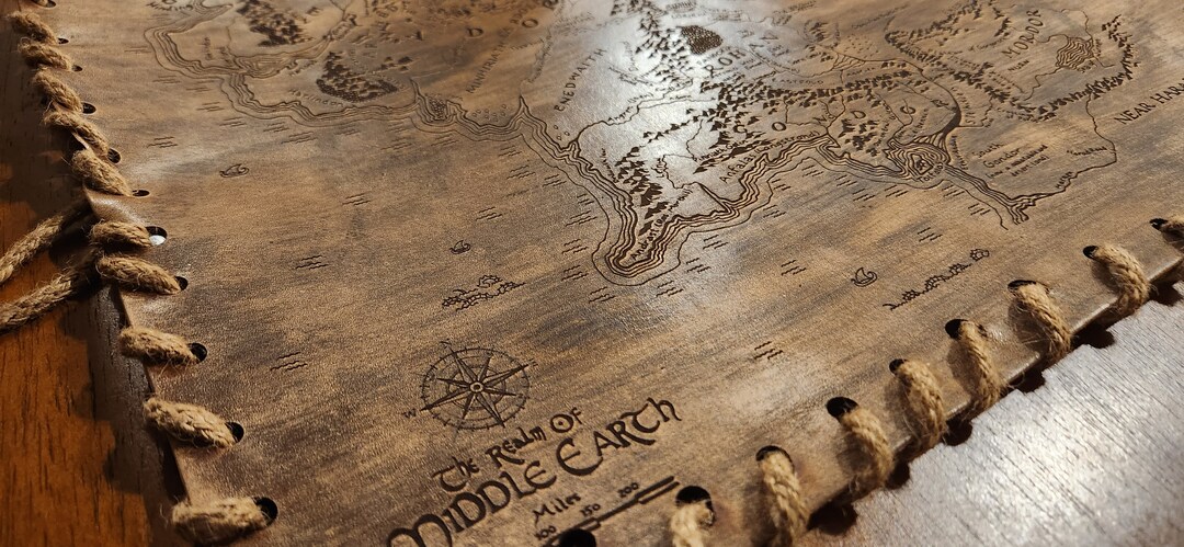 Leather Map of Middle Earth - Etsy UK