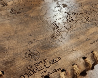 Leather Map of Middle Earth - Etsy