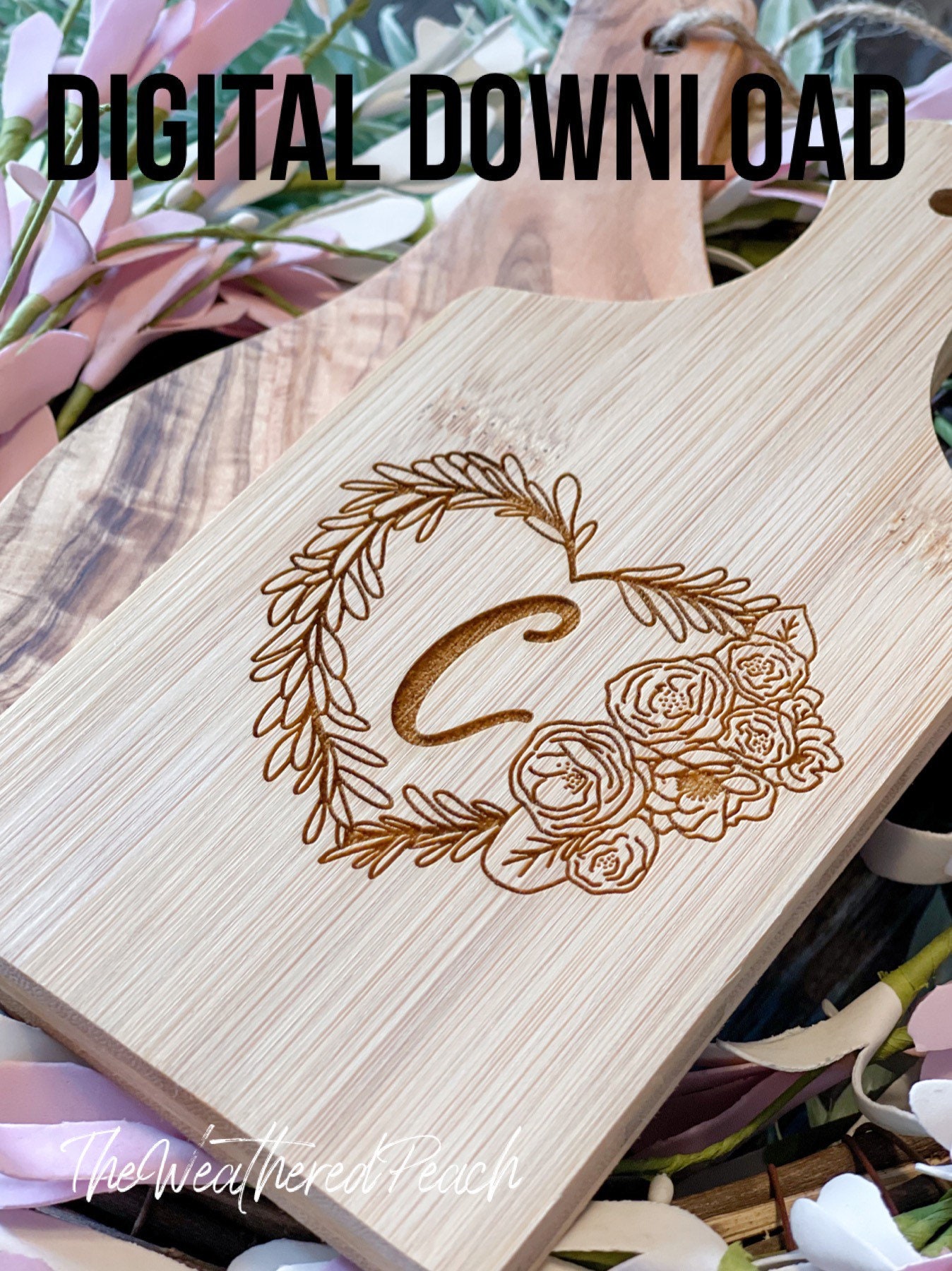 Floral Heart Engrave SVG FILE File Digital Download - Etsy