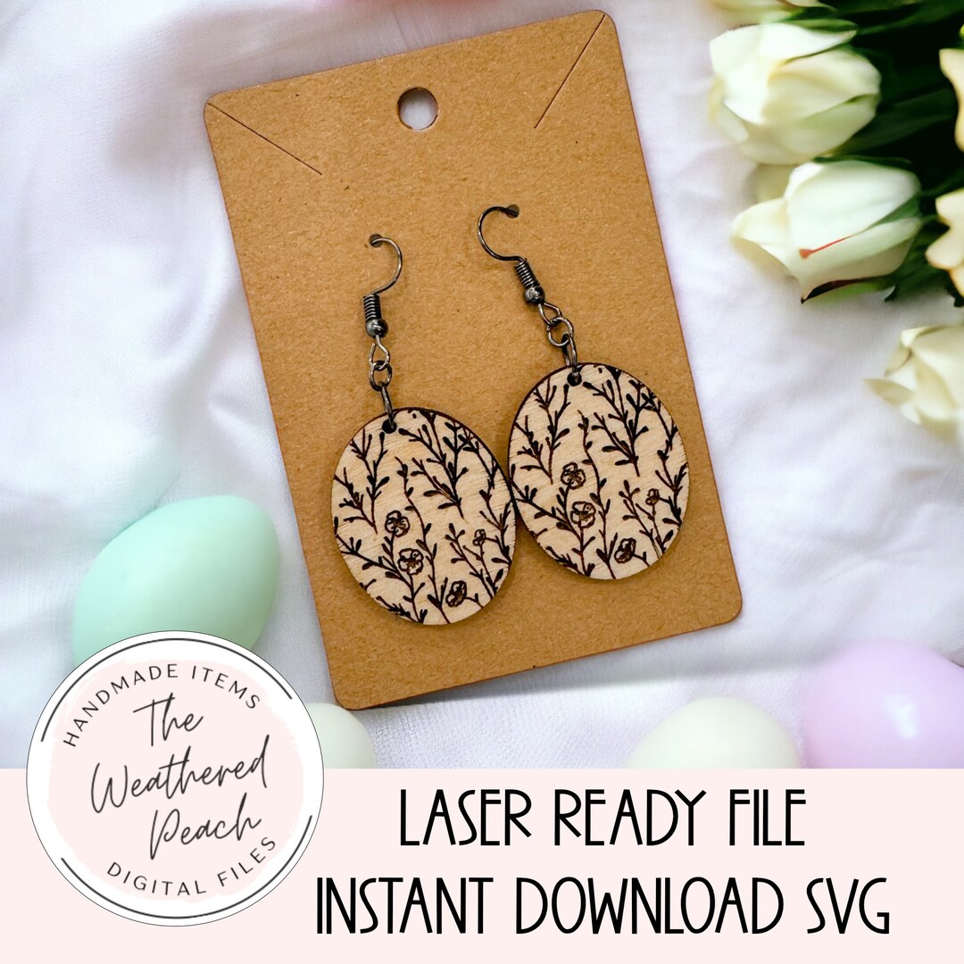 Easter Egg Earring Svg, Easter Bunny, Dangle, Pattern Svg, Wood Earring ...