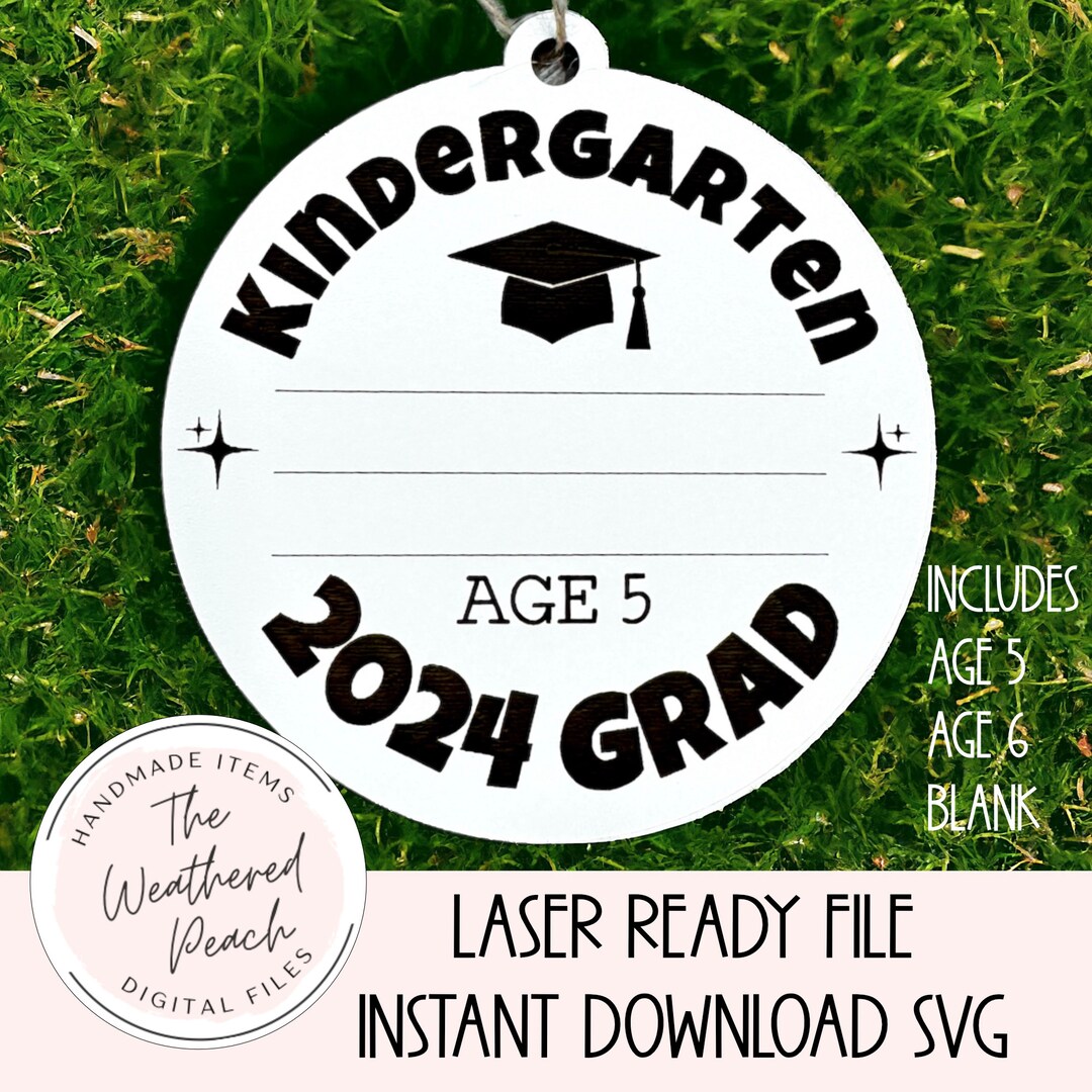 Kindergarten Grad Ornament Svg, Grad 2024 Svg, Kinder Svg for Laser ...