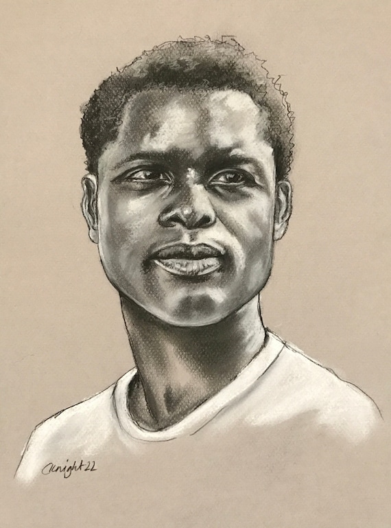 Art & Collectibles signed original charcoal drawing of photograph ...