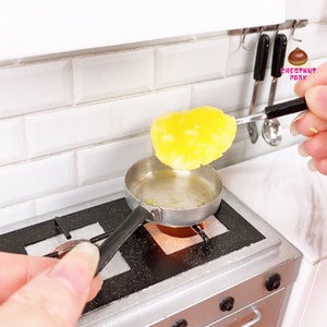 Miniature REAL Aluminum Cooking Pan With Wooden Handle: Cooking Tiny ...