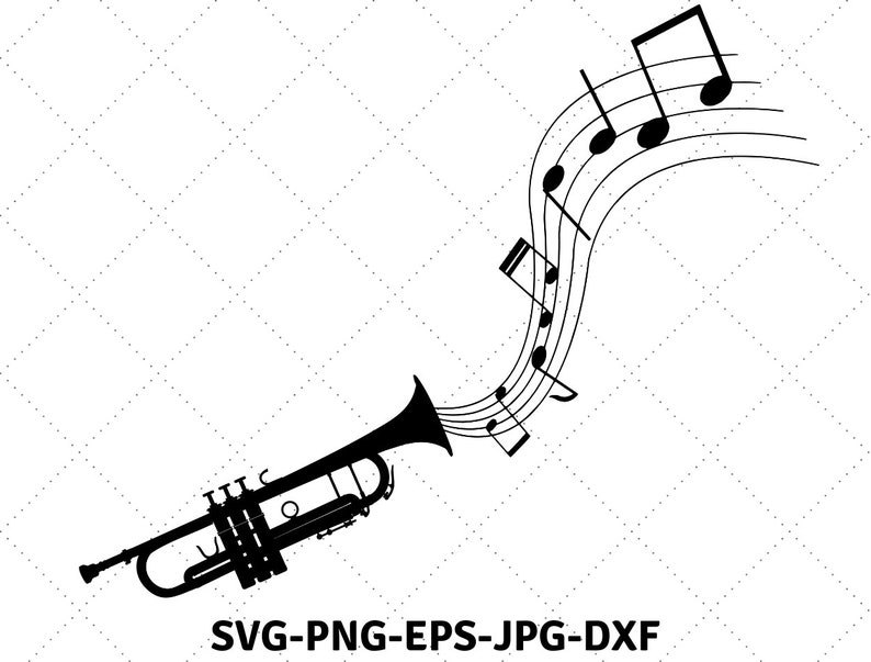 Trumpet SVG - Trumpet Shilouette SVG - Music Instrument Svg - Clip Art ...