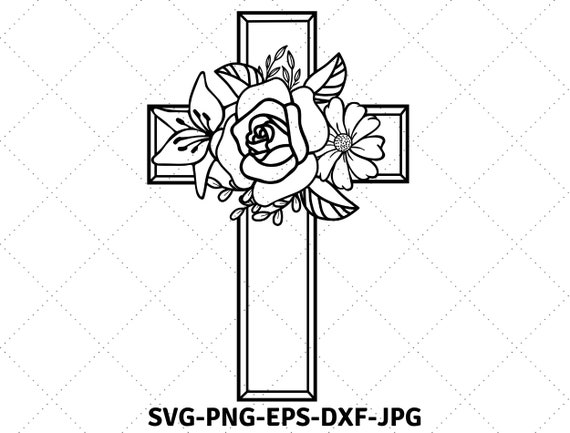 Cross Floral SVG Flower Cross SVG Religious Svg Clip Art | Etsy Australia