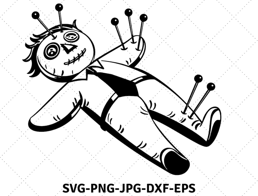 Voodoo Doll SVG Voo Doo Vector Silhouette Clip Art Image Files Digital ...